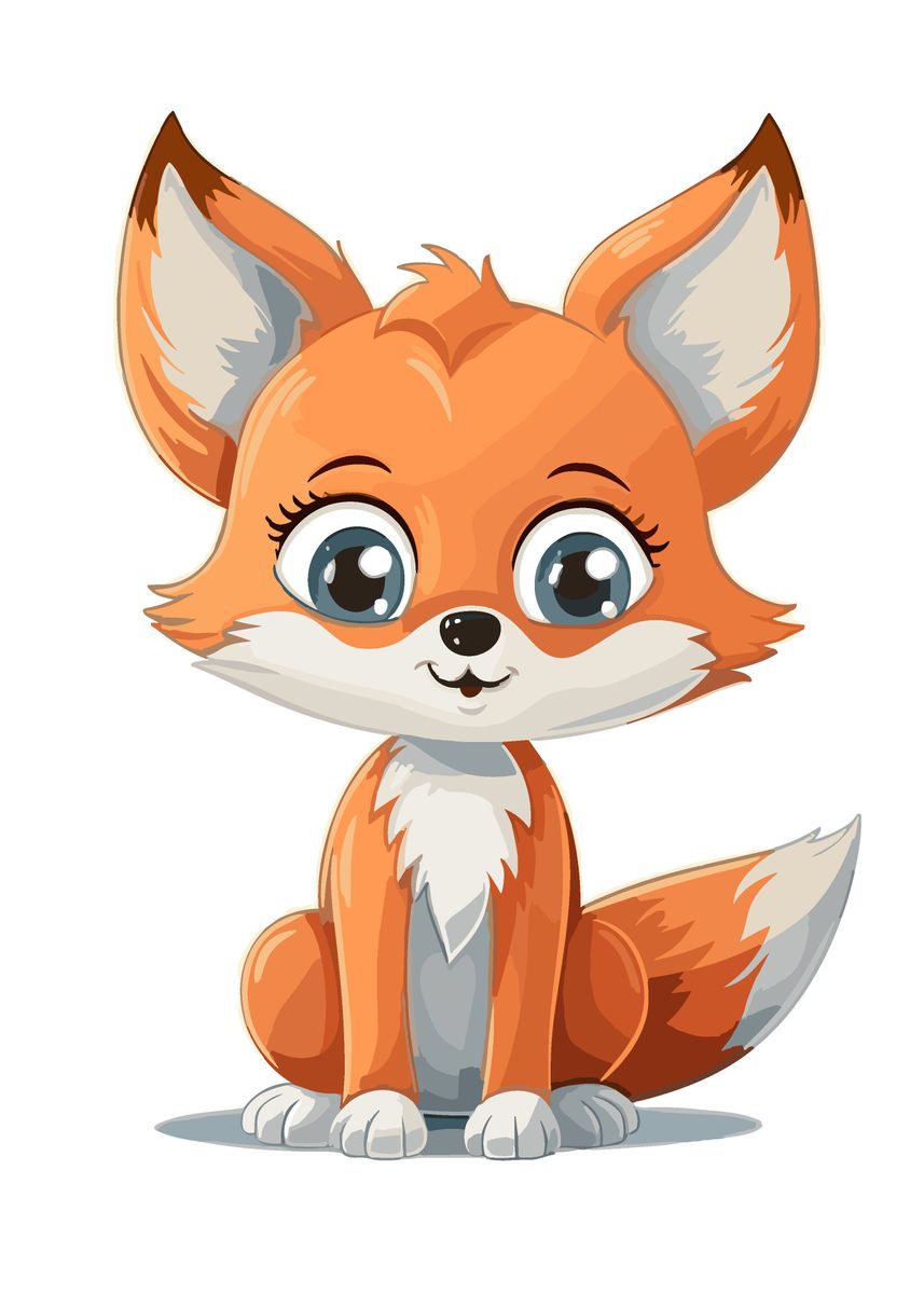 'cute fox animal cartoon' Poster by Madeleine Lambert | Displate