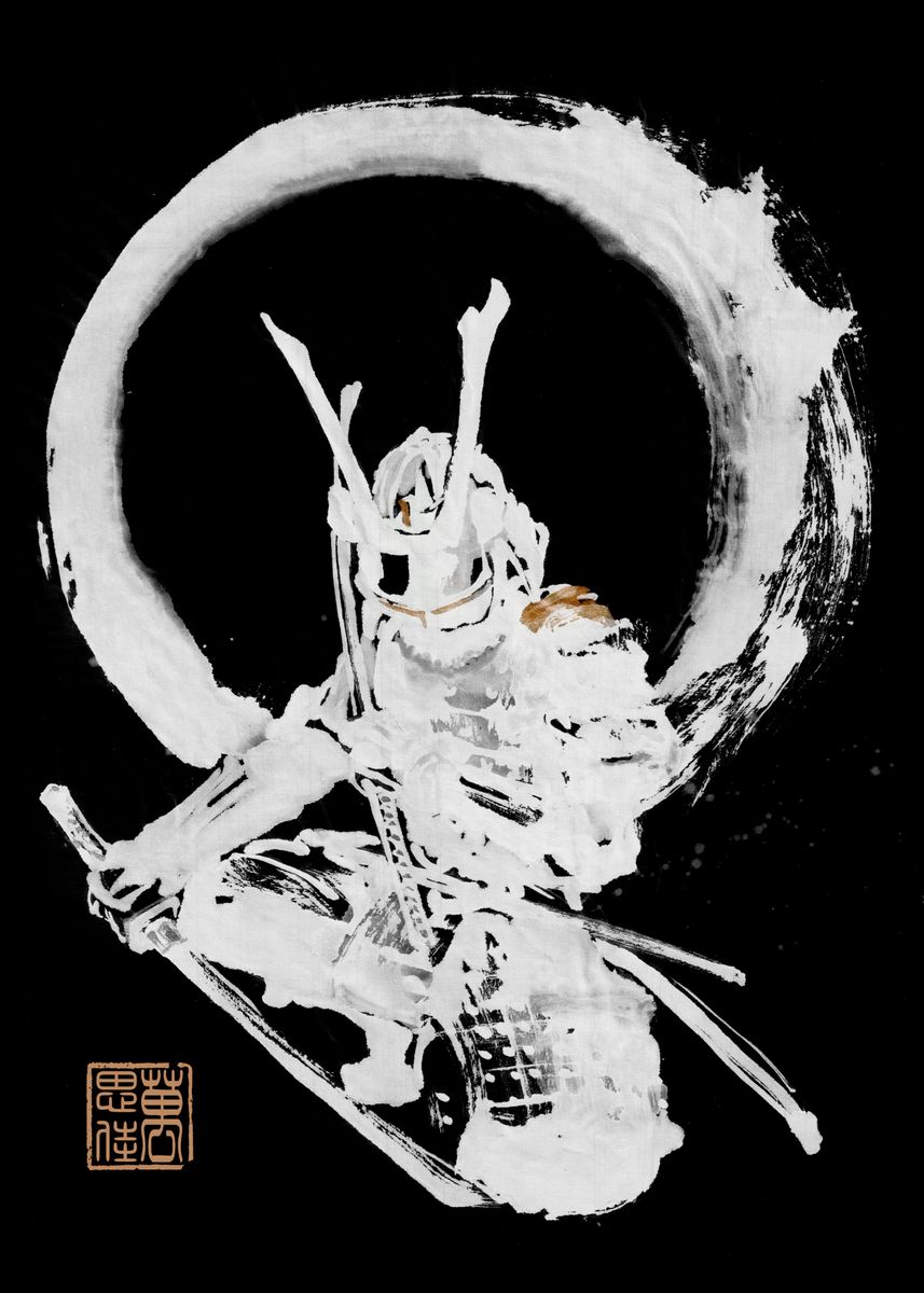 'Enso Samurai' Poster, picture, metal print, paint by Dark Swan | Displate