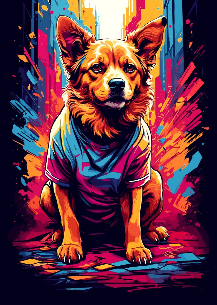 'Cute Dog' Poster, picture, metal print, paint by NuMaNi Art | Displate