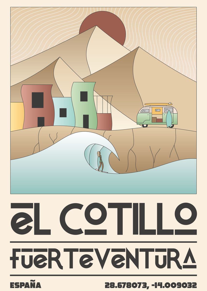 'El Cortillo Fuerteventura' Poster, picture, metal print, paint by Jake ...
