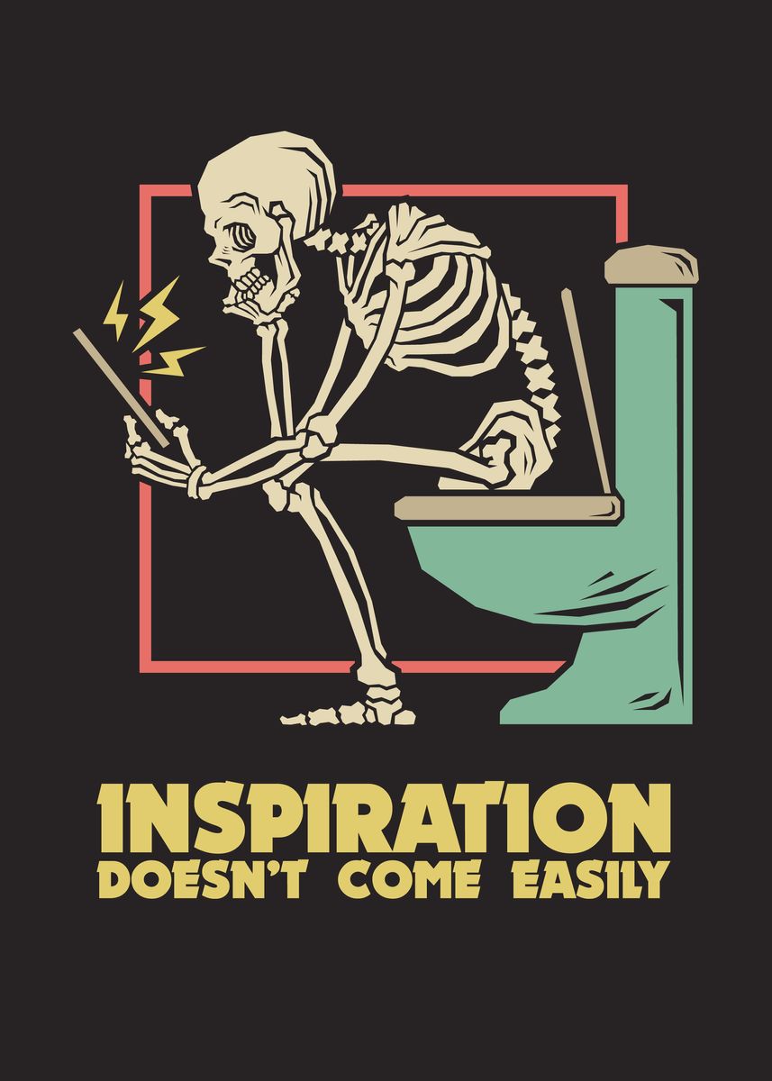 ' Skeleton Pooping Meme ' Poster, picture, metal print, paint by ART ...