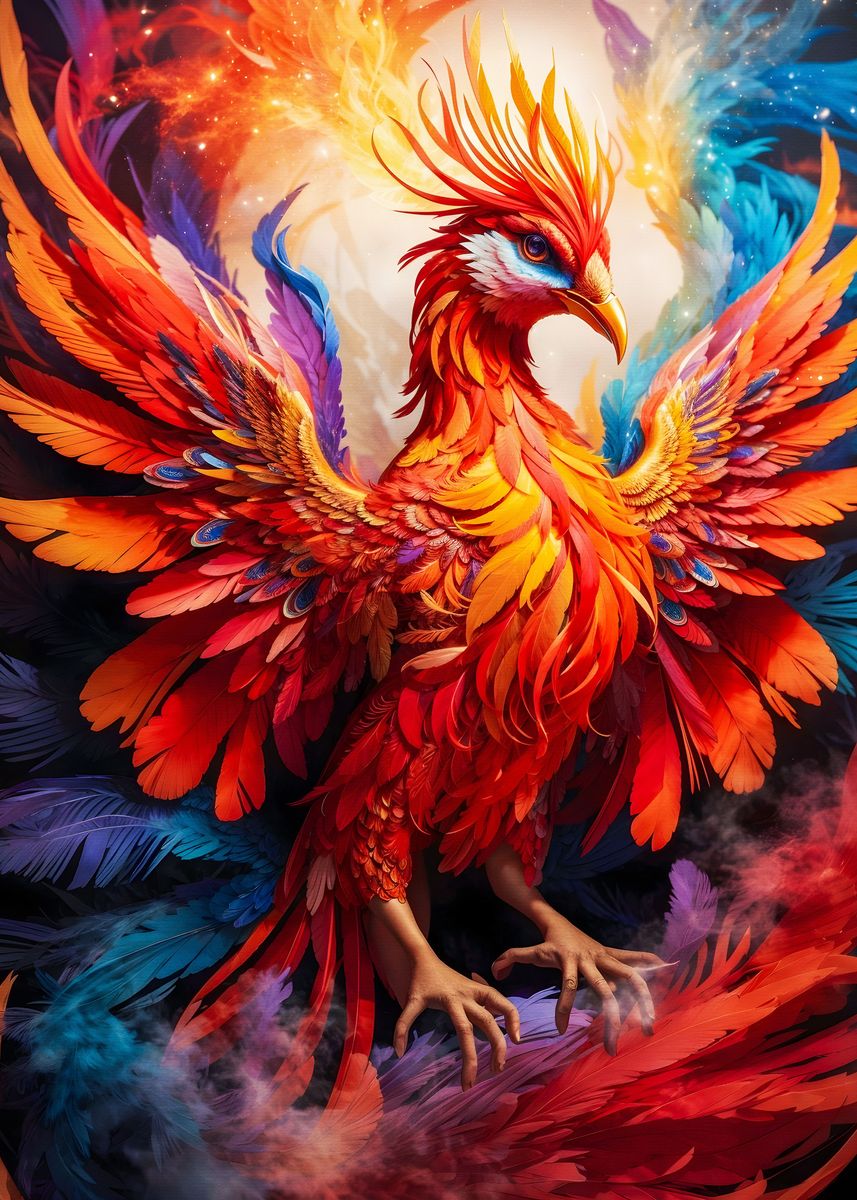 'Colorful phoenix' Poster, picture, metal print, paint by Dream Reality ...