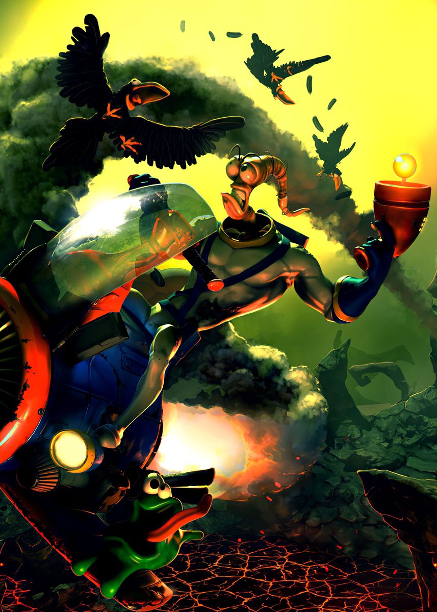 'Earthworm Jim' Poster by queen bee | Displate