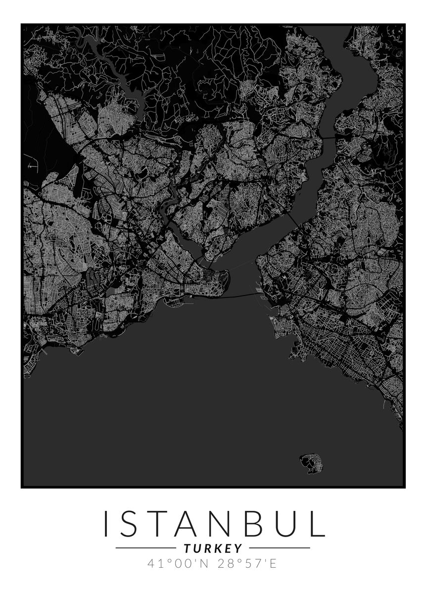 'Istanbul Map' Poster, picture, metal print, paint by Posterium Wall ...