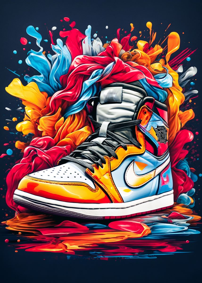 'abstract colorful shoes' Poster, picture, metal print, paint by Dream ...