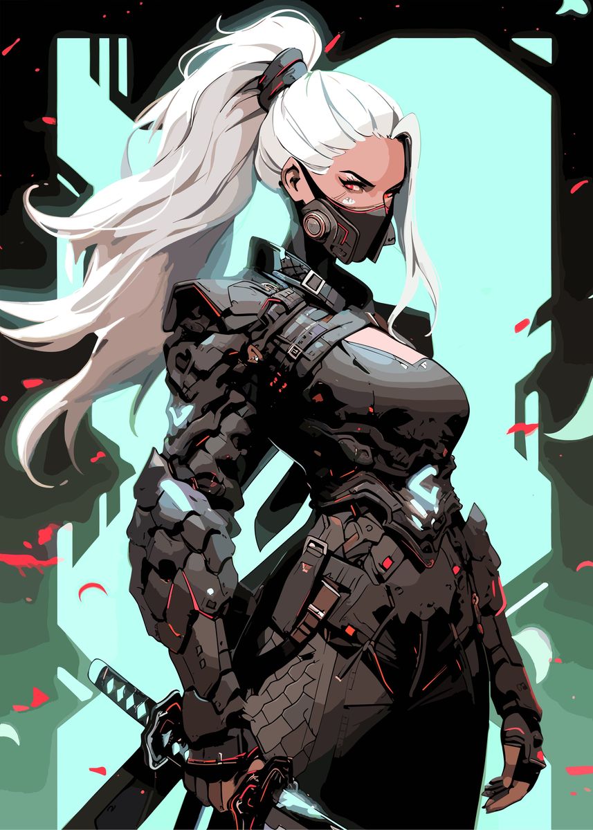 'Cybergoth Female Demon' Poster, picture, metal print, paint by Jonah ...