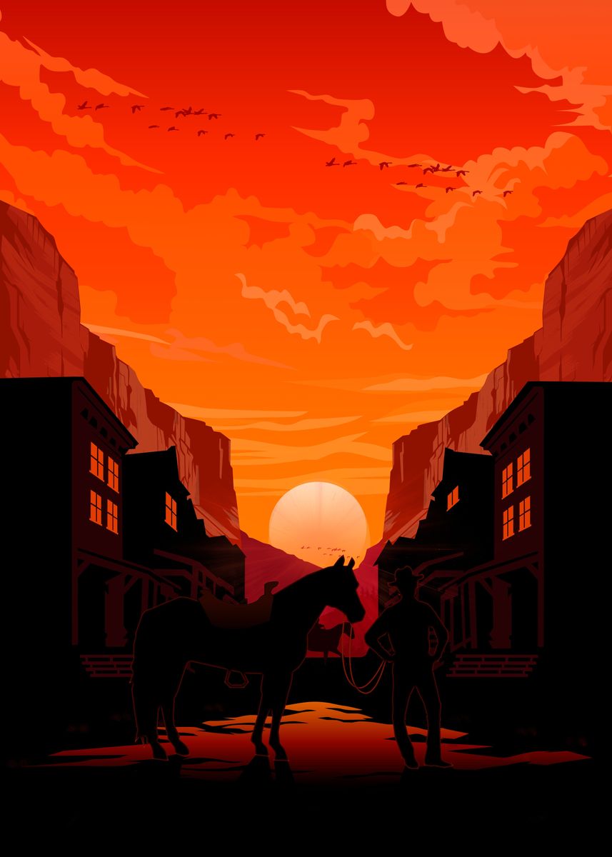 'cowboy redemption' Poster, picture, metal print, paint by geeks holic ...