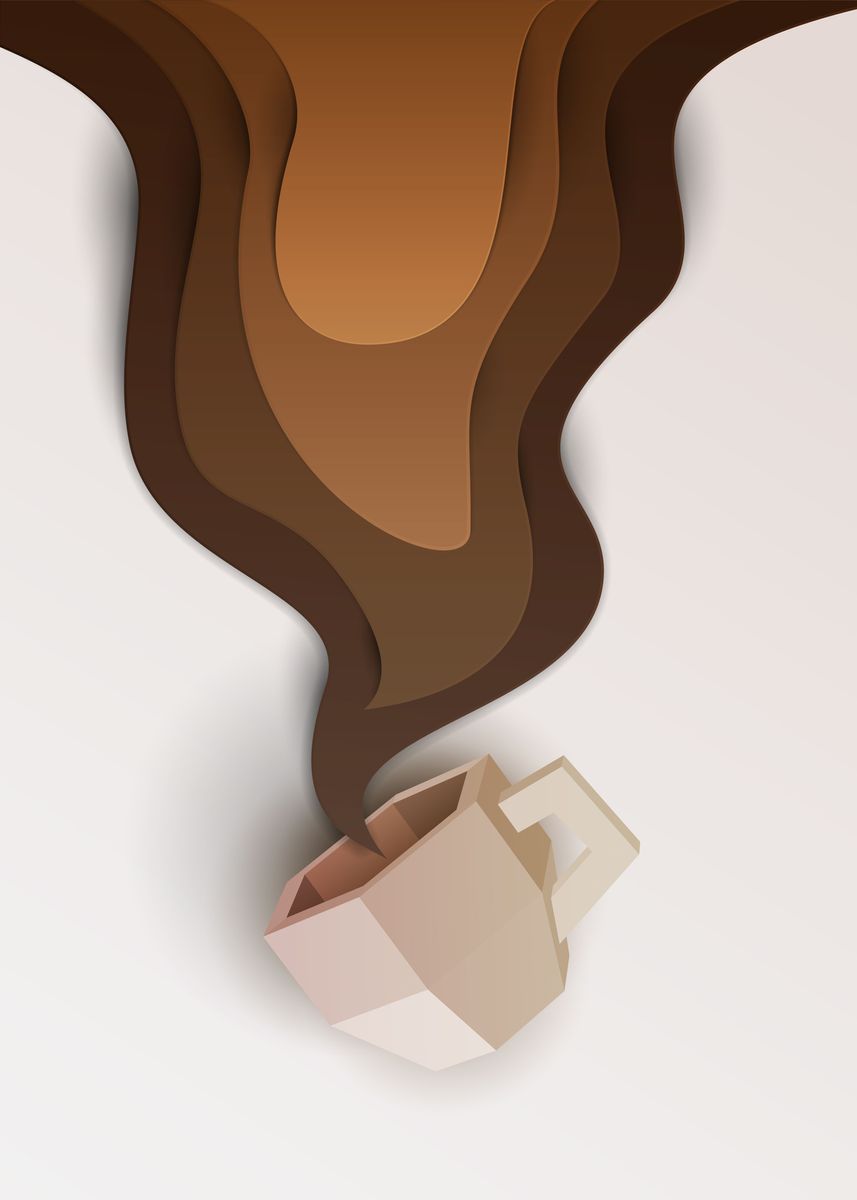 'Coffee 3D Art' Poster, picture, metal print, paint by Guru ELguerrero ...
