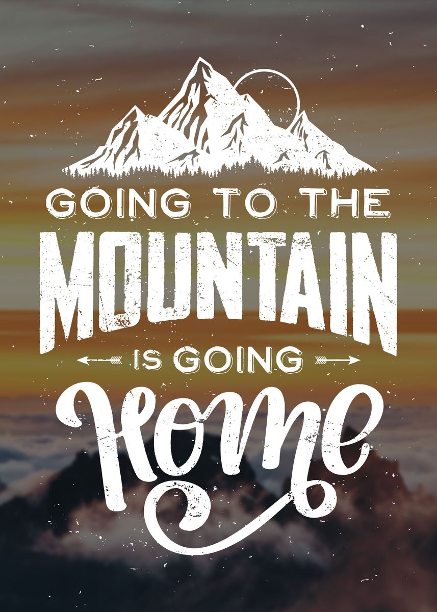 'Mountain Typography' Poster, picture, metal print, paint by Orbus ...