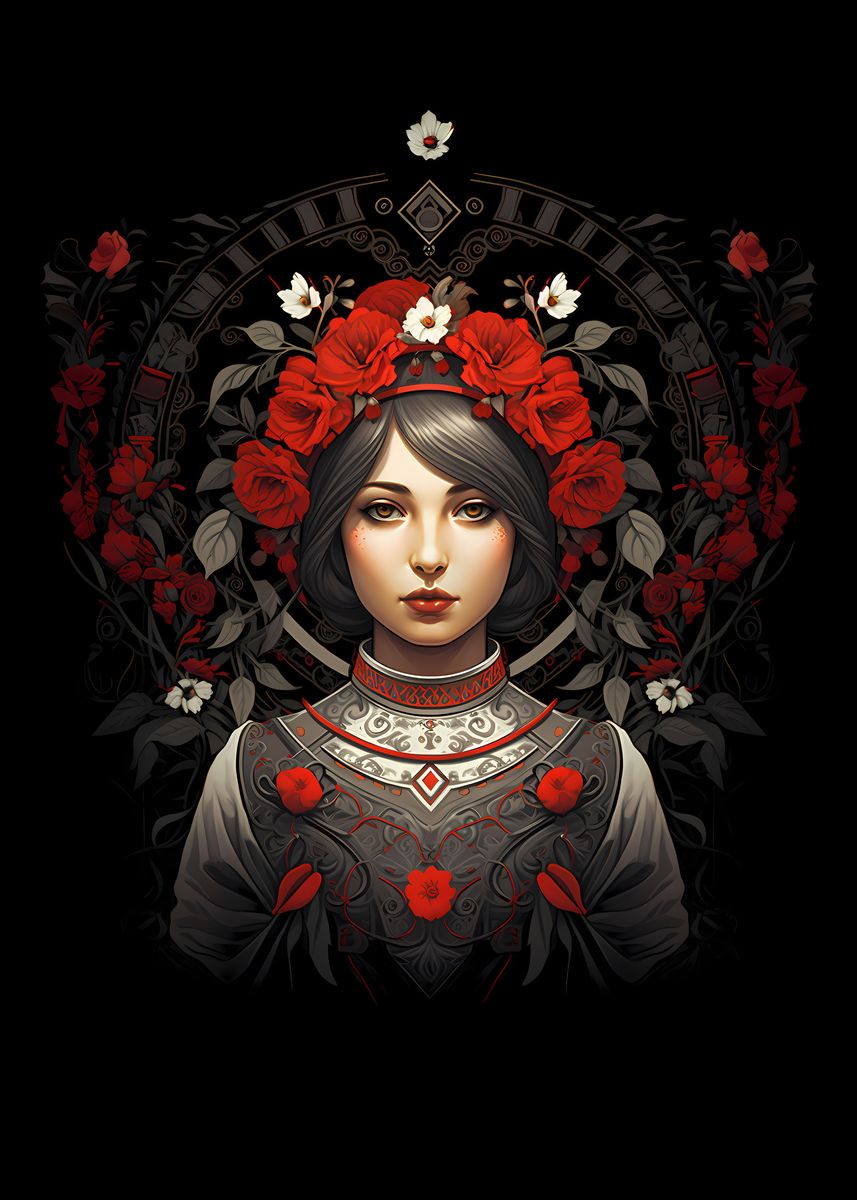 'Slavic Girl Portrait' Poster, picture, metal print, paint by Posterium ...