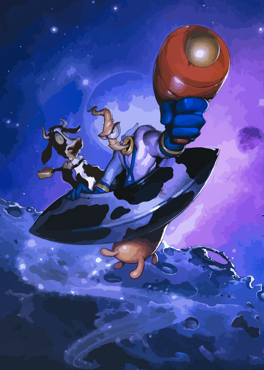 'Earthworm Jim' Poster, picture, metal print, paint by James Bono ...