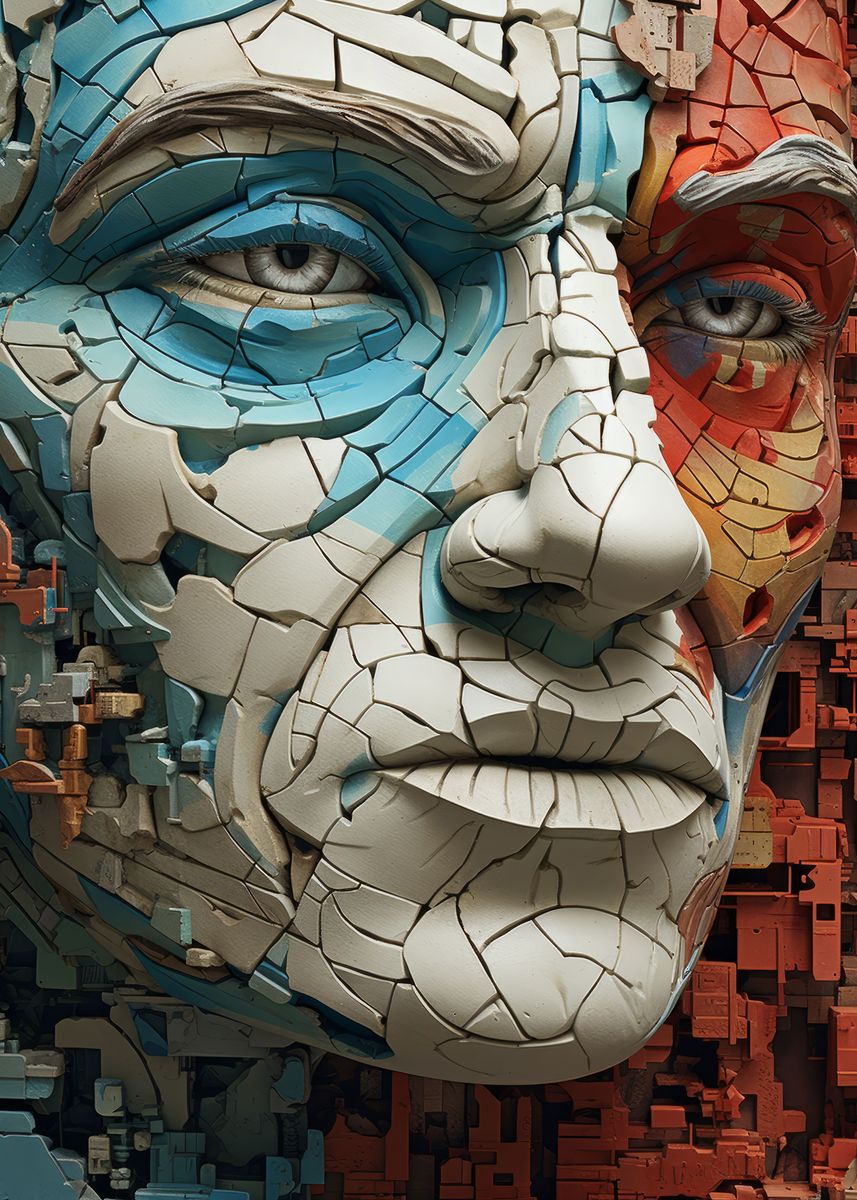 'Cracked ' Poster, picture, metal print, paint by Pawel Kaim | Displate