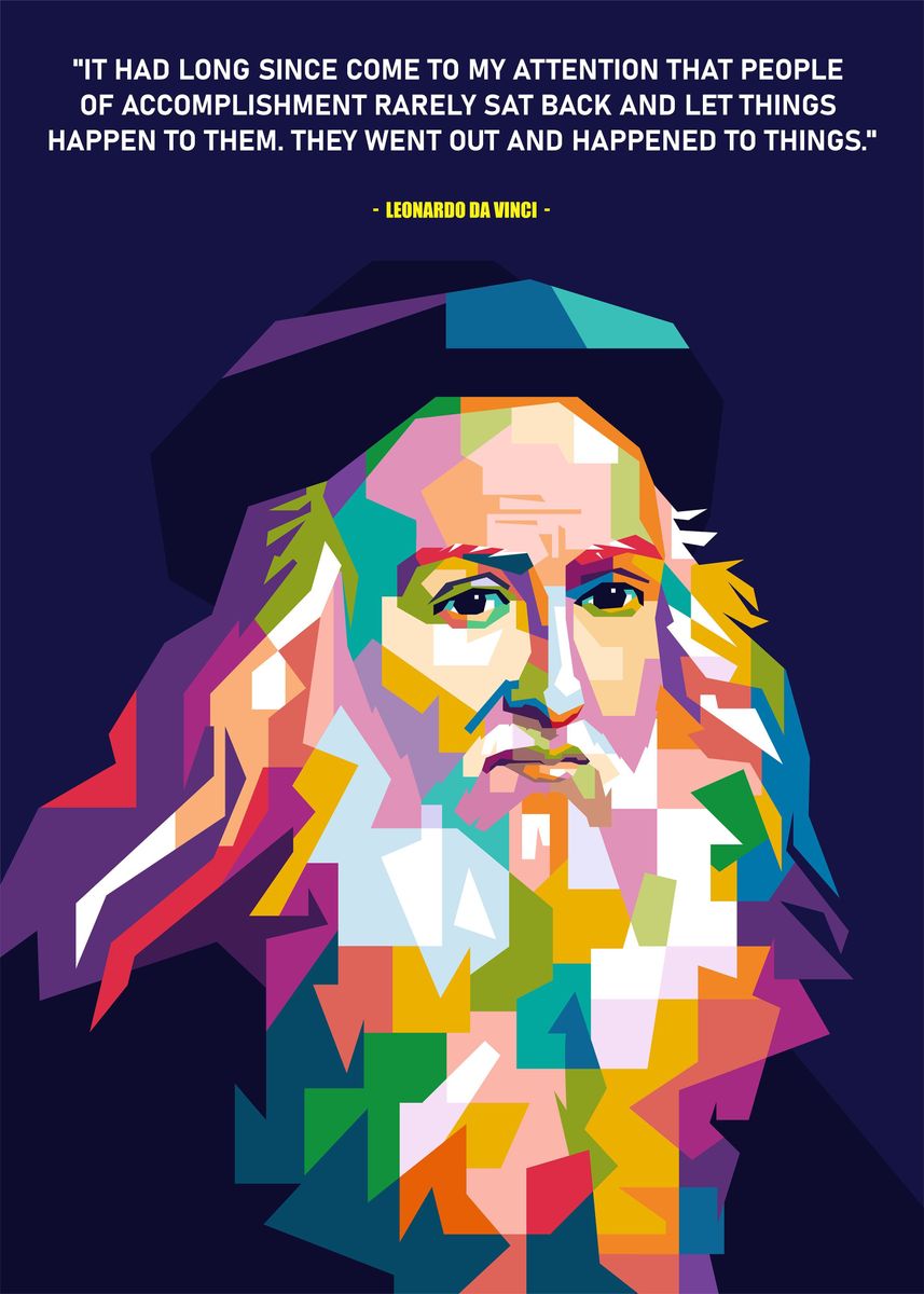 'Leonardo da Vinci' Poster, picture, metal print, paint by Mas Nono ...