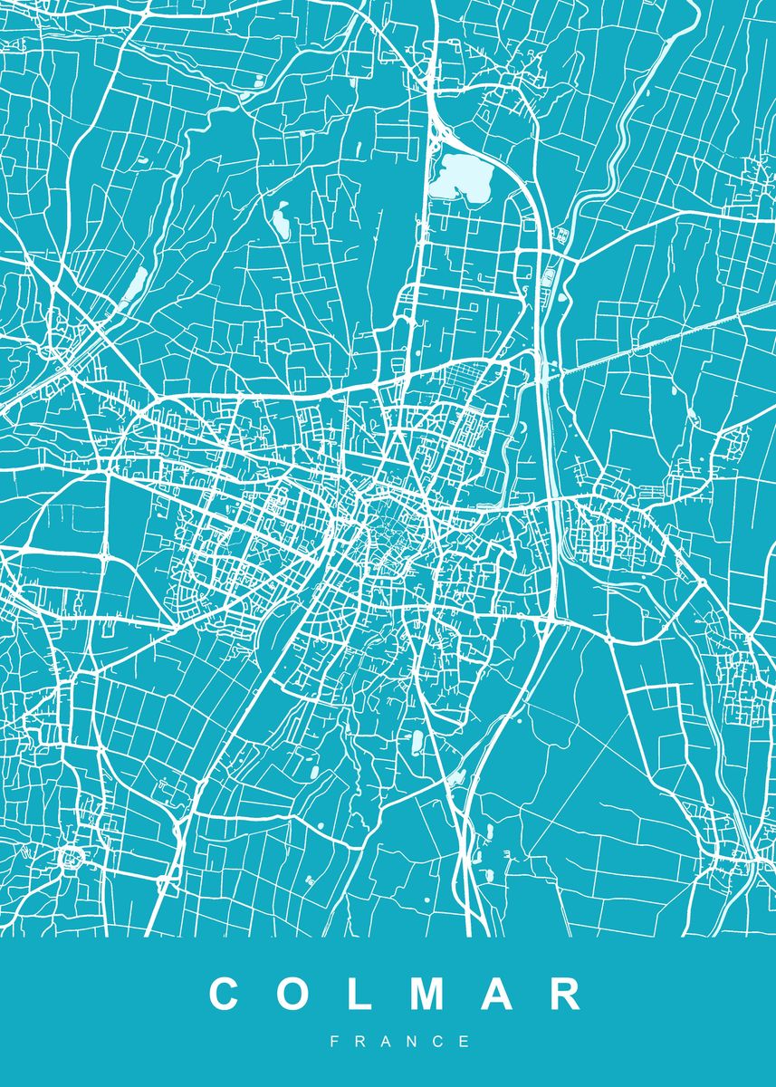 'MAP COLMAR FRANCE' Poster by UrbanMaps | Displate