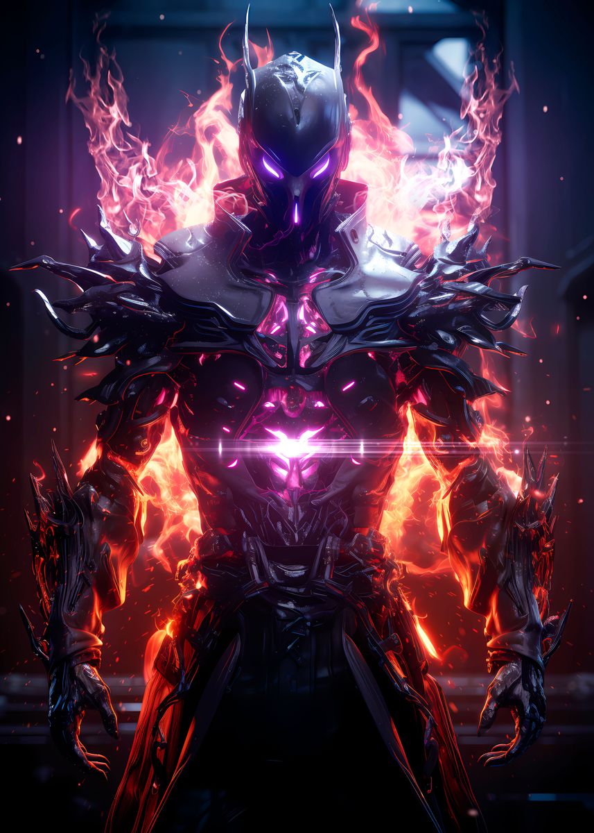 'Cyber Neon Wizard' Poster, picture, metal print, paint by The creative ...