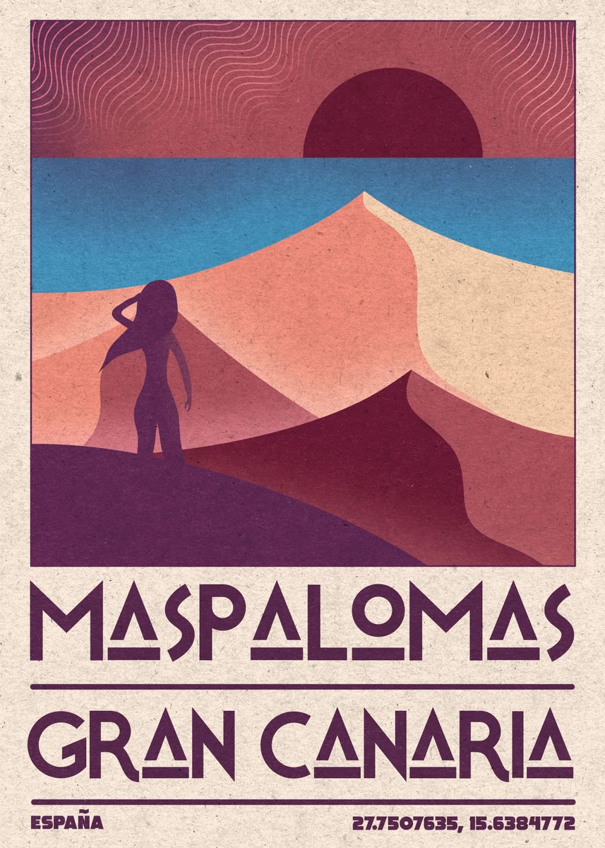 'Maspalomas Gran Canaria' Poster, picture, metal print, paint by Jake ...