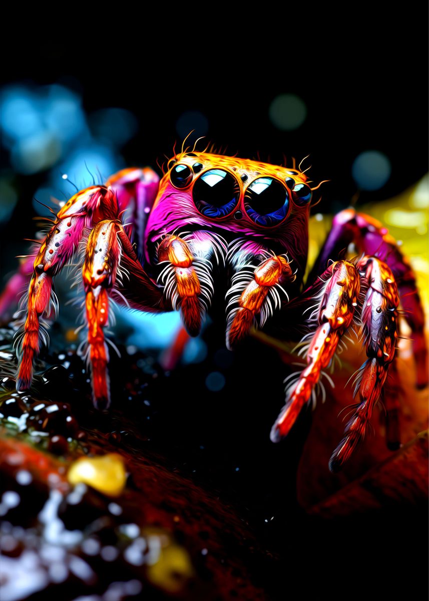 'Spider' Poster, picture, metal print, paint by le thinh | Displate