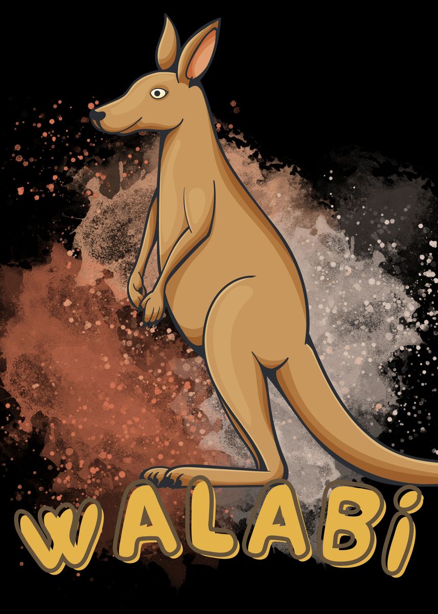 'walabi' Poster, picture, metal print, paint by Saidi Say | Displate