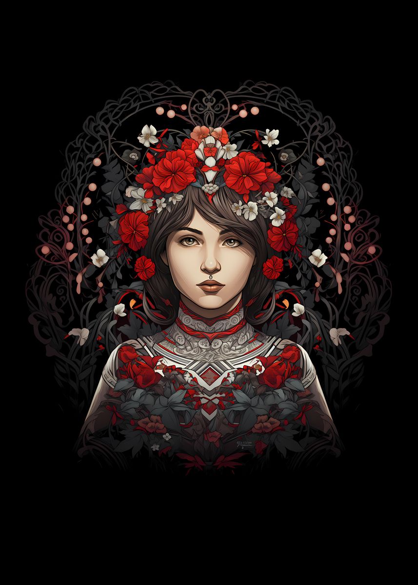 'Slavic Girl Portrait' Poster, picture, metal print, paint by Posterium ...