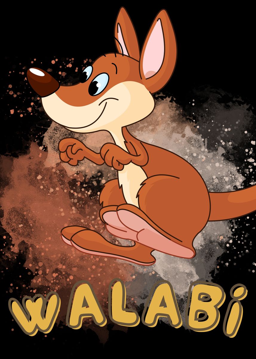 'walabi in vektor' Poster, picture, metal print, paint by Saidi Say ...