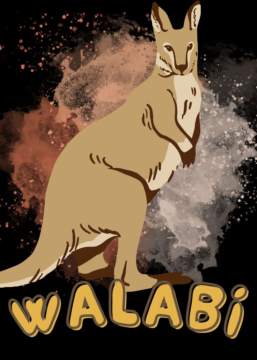 'walabi in vektor' Poster, picture, metal print, paint by Saidi Say ...
