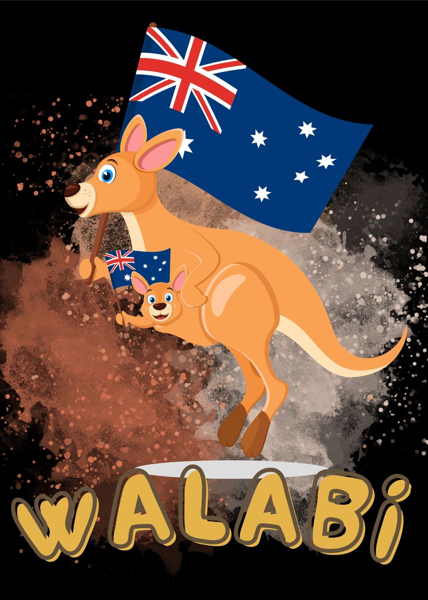 'walabi in vektor' Poster, picture, metal print, paint by rahma azari ...