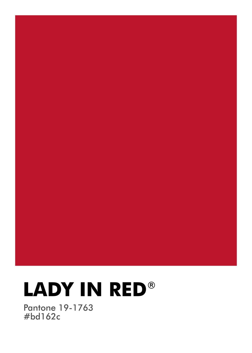 'PANTONE LADY IN RED' Poster, picture, metal print, paint by Masahiro ...