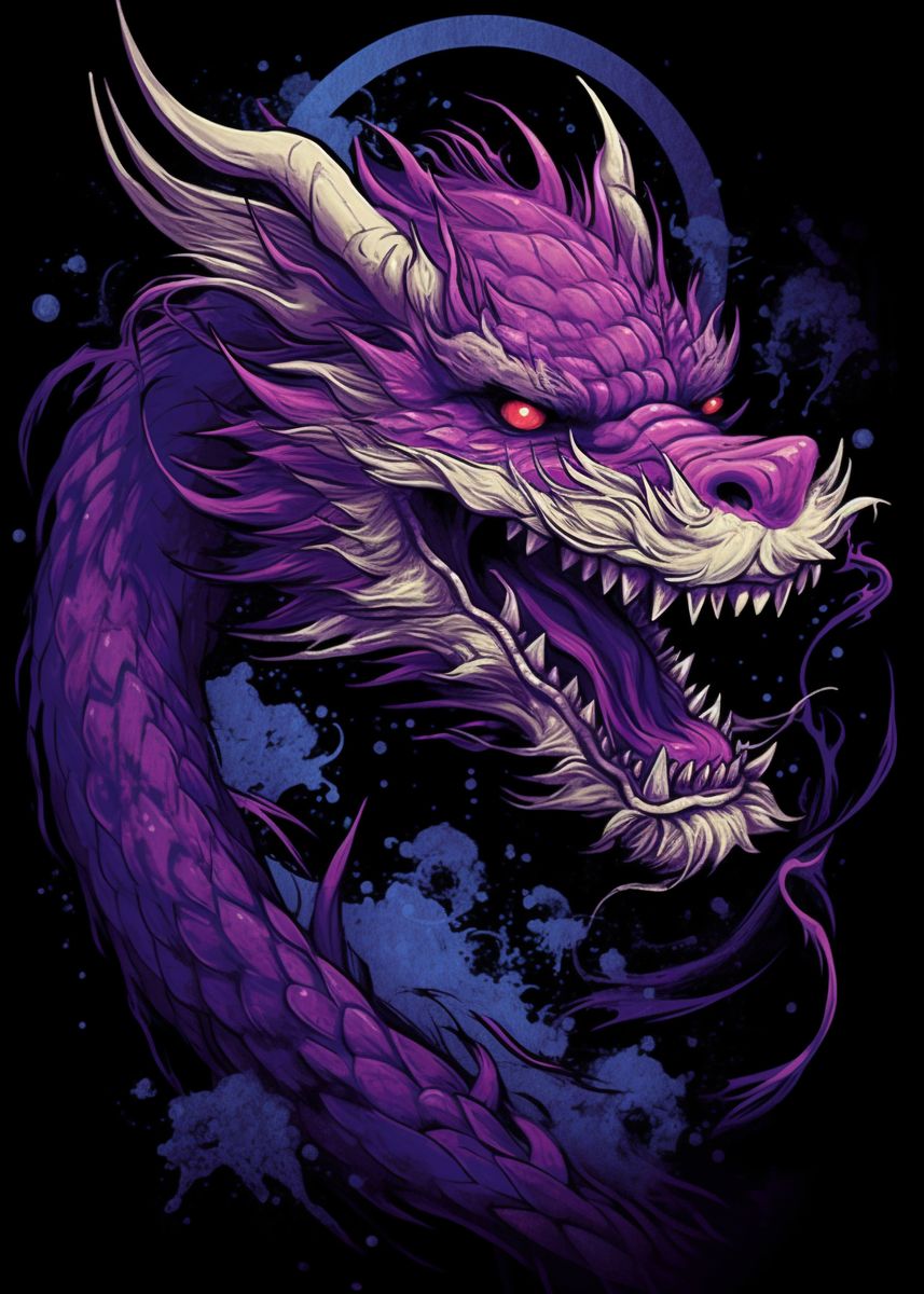 'Purple Dragon' Poster, picture, metal print, paint by Cybronauts ...