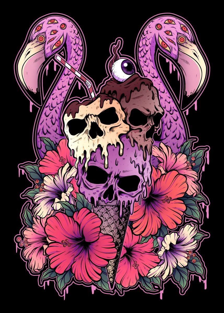 'Summerween' Poster, picture, metal print, paint by Dudinkah | Displate