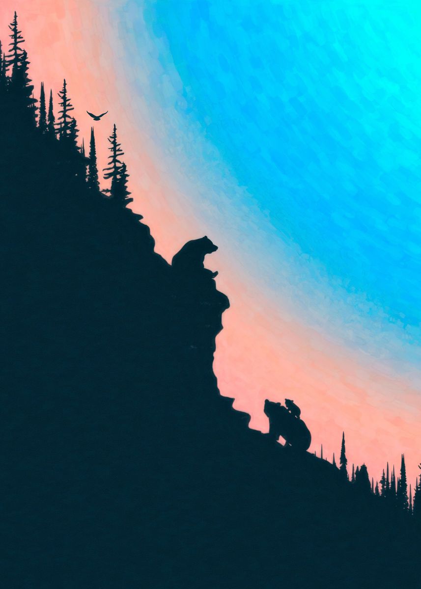 'Bear and Bears' Poster, picture, metal print, paint by Ilya Danilov ...