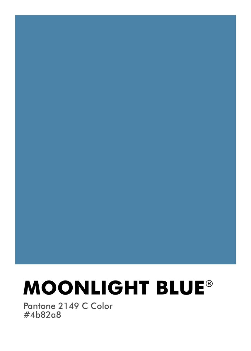 'PANTONE MOONLIGHT BLUE' Poster, picture, metal print, paint by ...