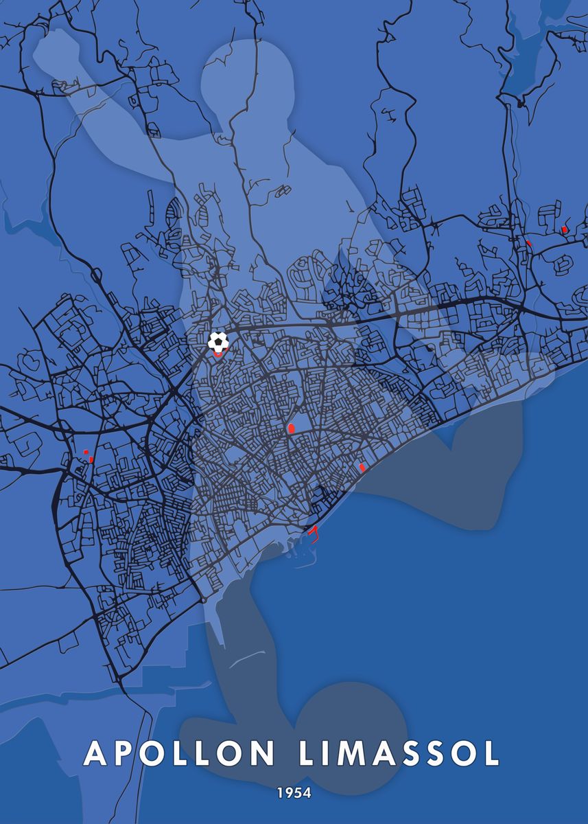 'Apollon Limassol Tsirio St' Poster, picture, metal print, paint by Beiler Korey | Displate