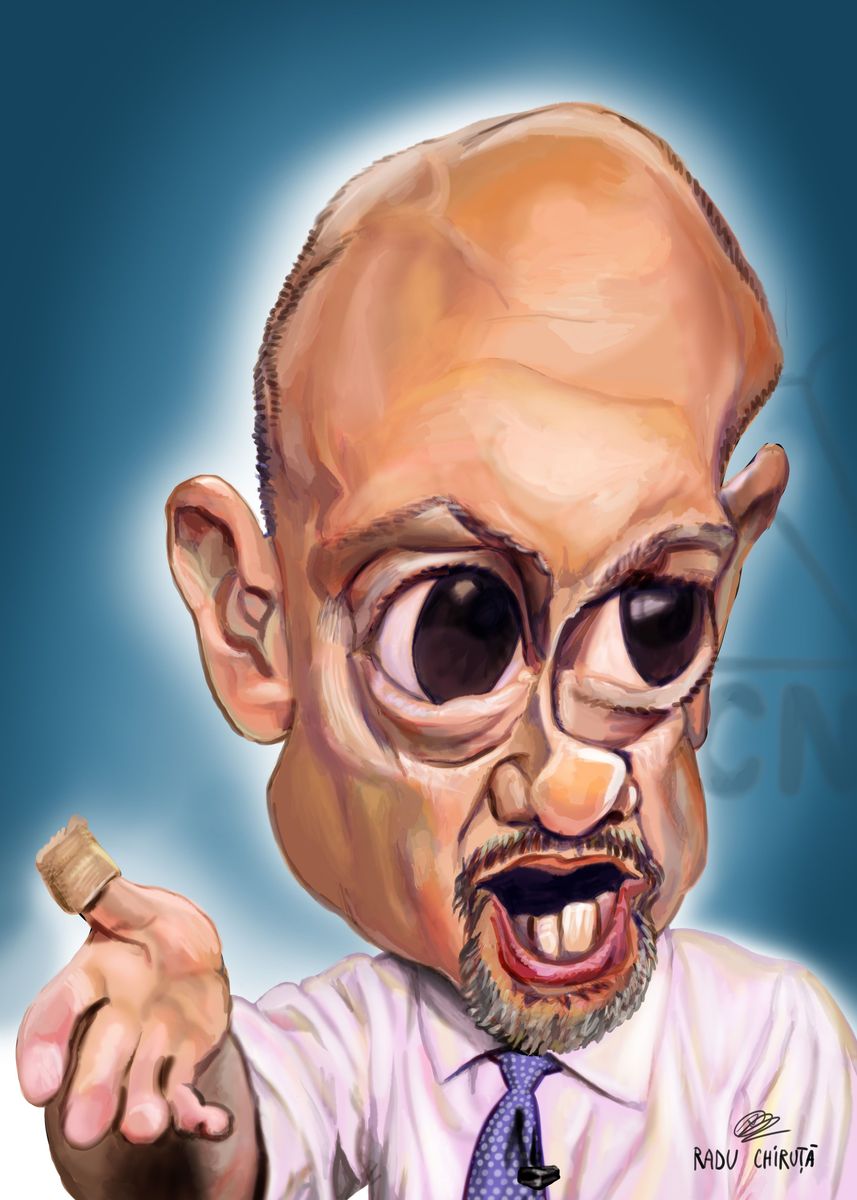 'Jim Cramer' Poster, picture, metal print, paint by Radu Chiruță | Displate