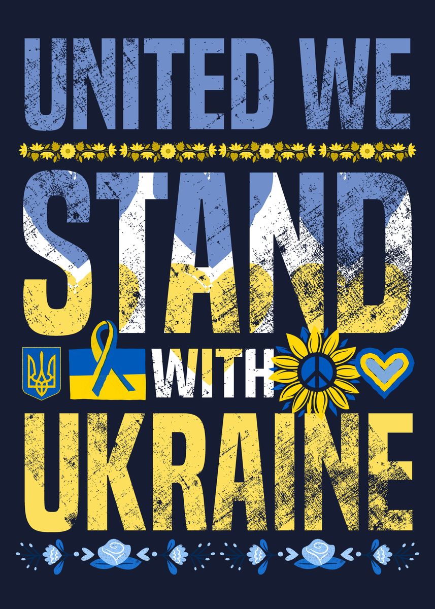 'We Stand With Ukraine' Poster, picture, metal print, paint by Ozone ...