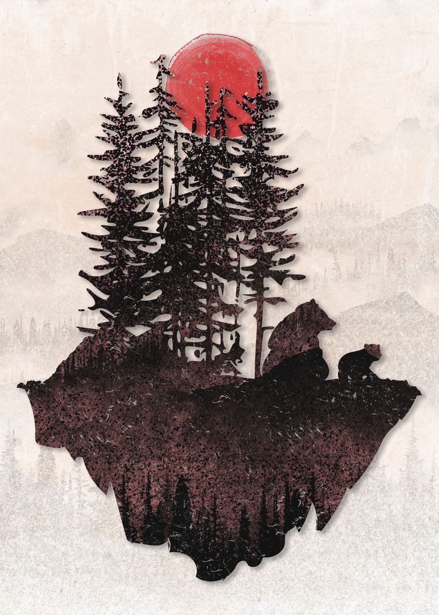 'Bear and Bears' Poster, picture, metal print, paint by Ilya Danilov ...