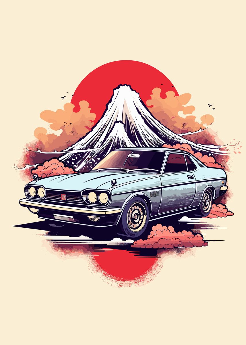 'Japanese Retro Car' Poster, picture, metal print, paint by Ivro Man ...