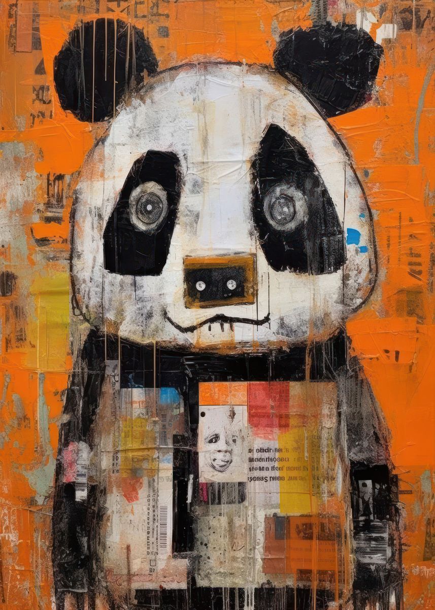 'Abstract Panda Portrait' Poster, picture, metal print, paint by Usama ...
