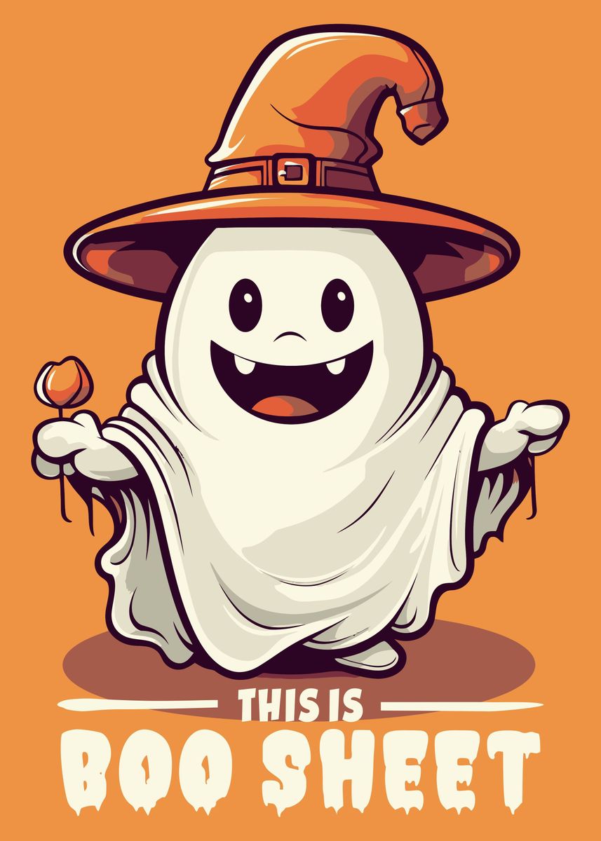 'This boo sheet halloween' Poster, picture, metal print, paint by ...