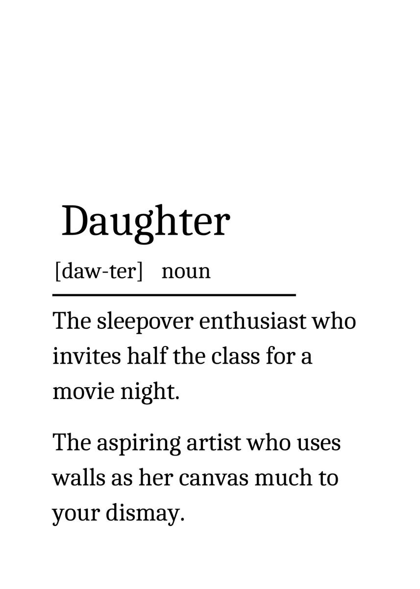 'Daughter Definition' Poster by Neo Design | Displate