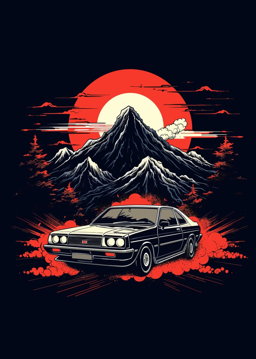 'Japanese Retro Car' Poster, picture, metal print, paint by Ivro Man ...