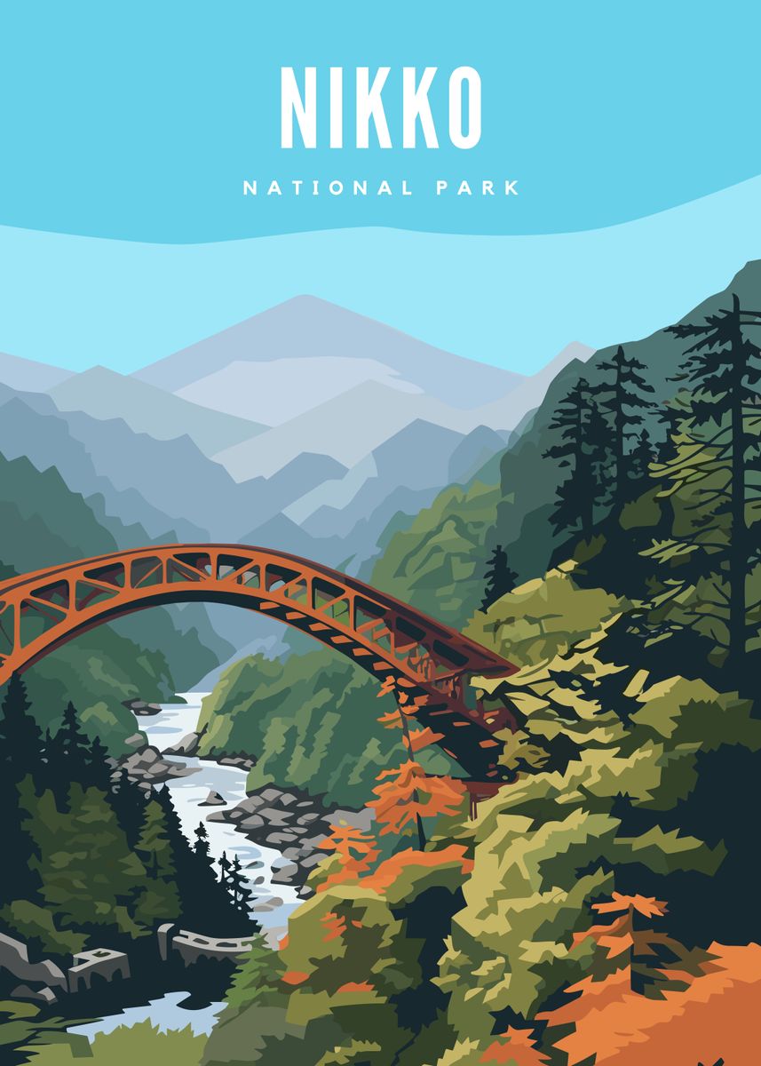 'Nikko National Park' Poster, picture, metal print, paint by Mark ...