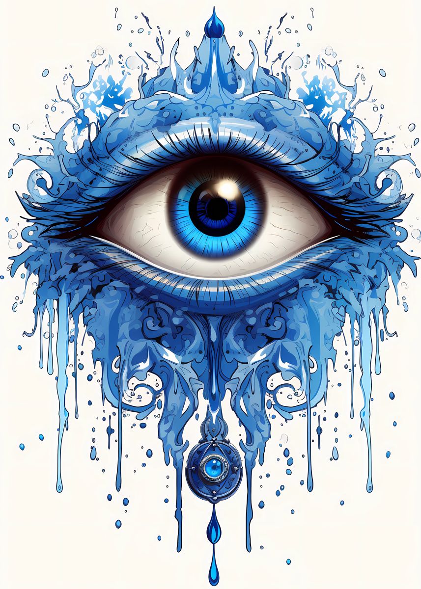'Protective Evil Eye' Poster, picture, metal print, paint by AI and ME ...
