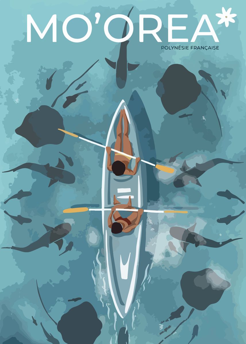 'Travel to Moorea' Poster, picture, metal print, paint by Addolf ...