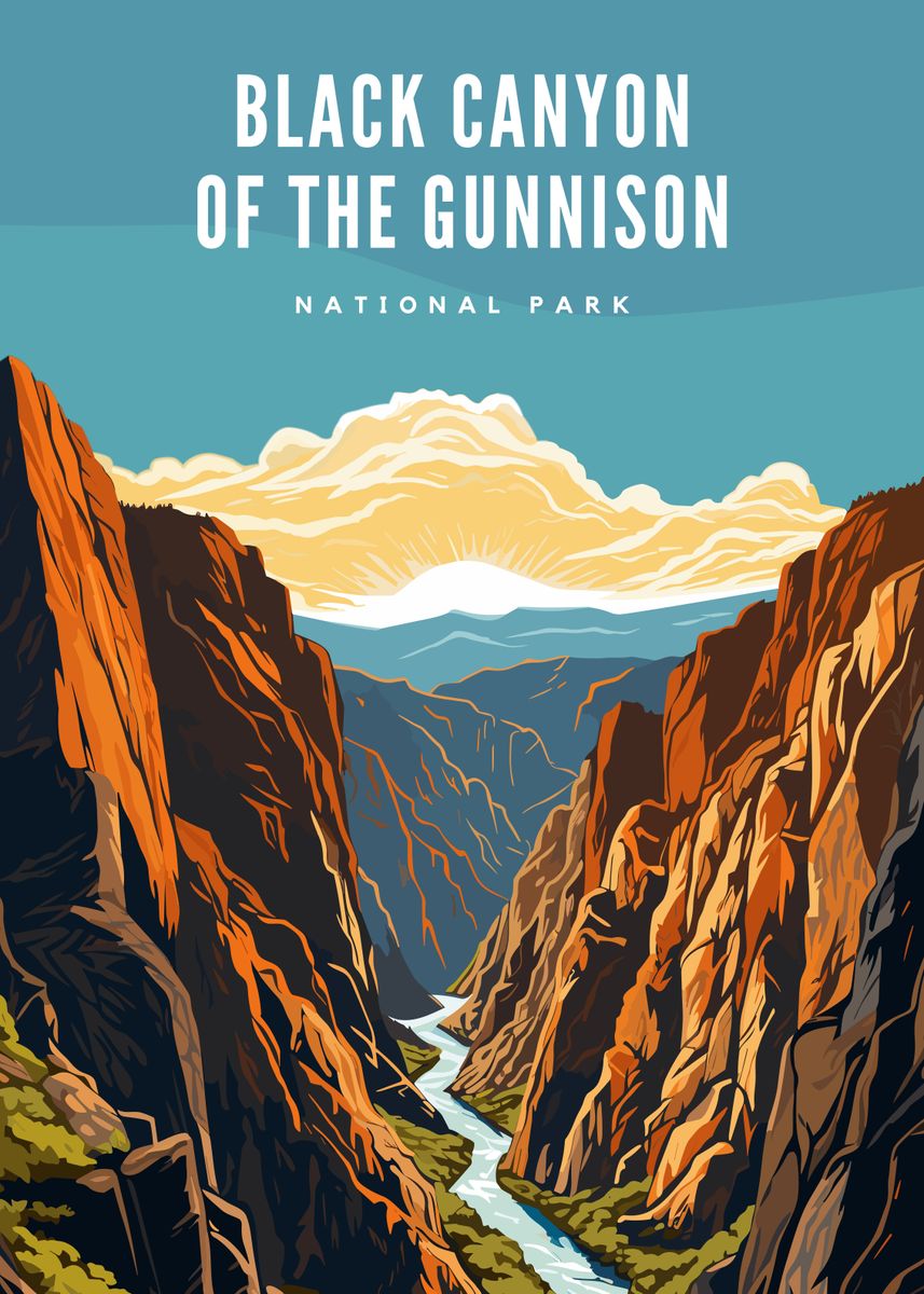 'Black Canyon Gunnison' Poster, picture, metal print, paint by Mark ...