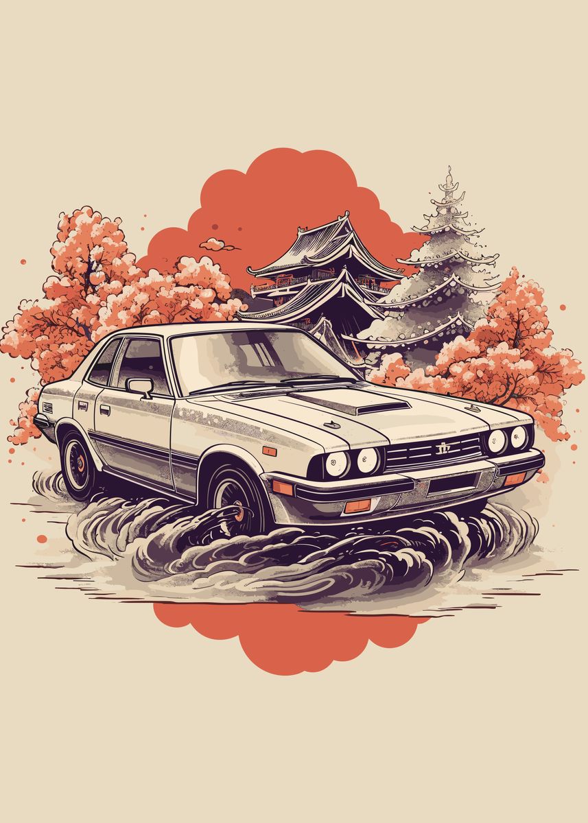 'Japanese Retro Car' Poster, picture, metal print, paint by Ivro Man ...
