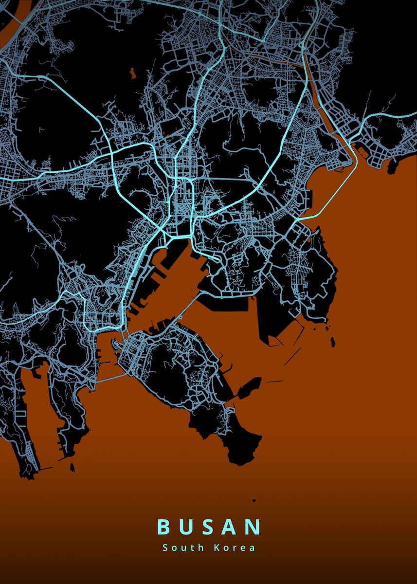 'Busan South Korea' Poster, picture, metal print, paint by Deeo | Displate