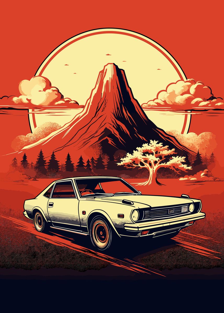 'Japanese Retro Car' Poster, picture, metal print, paint by Ivro Man ...