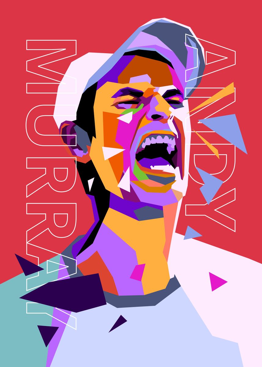 'Andy Murray Pop Art' Poster, picture, metal print, paint by Ro | Displate