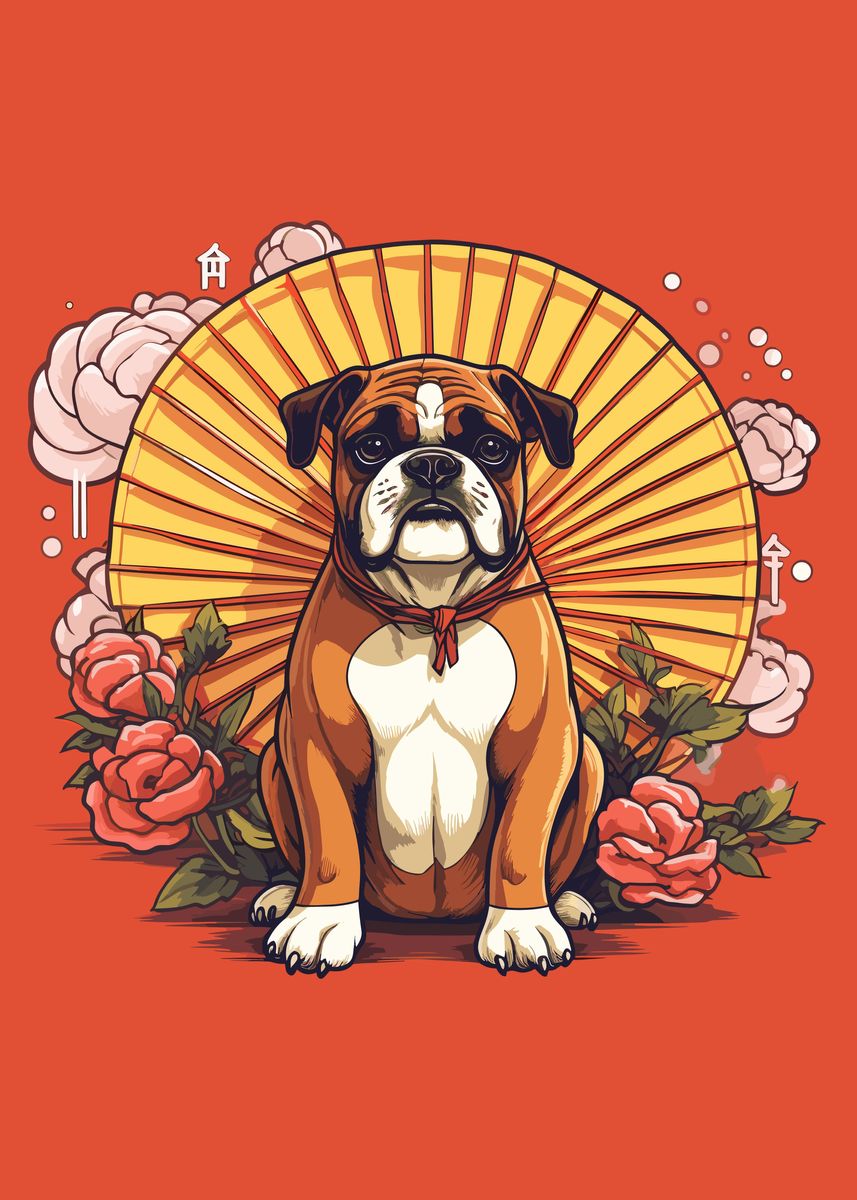 'Dog Japanese Animals' Poster, picture, metal print, paint by Agnes ...