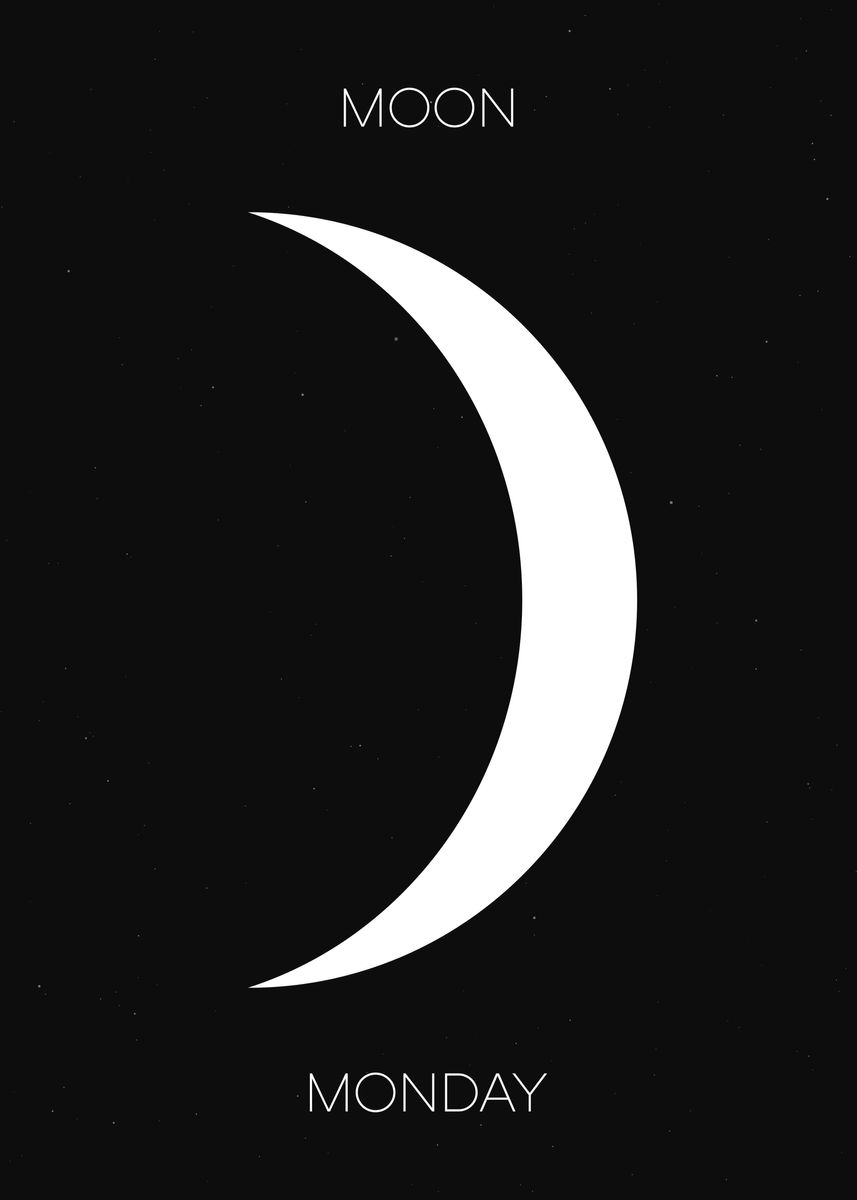 'Monday Moon' Poster, picture, metal print, paint by Marine Motion ...